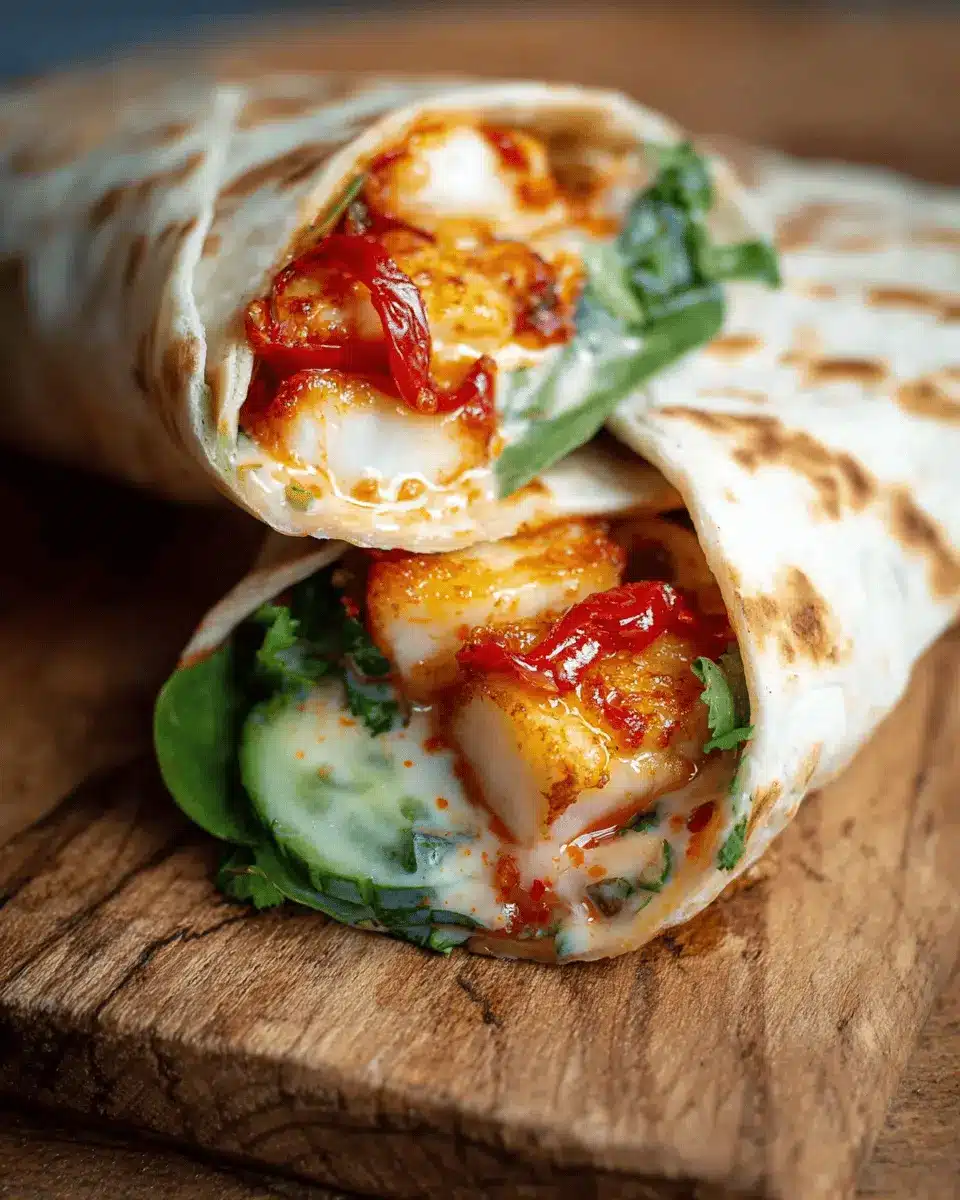 Sweet Chilli Halloumi Wrap - Mom Cooks Fast